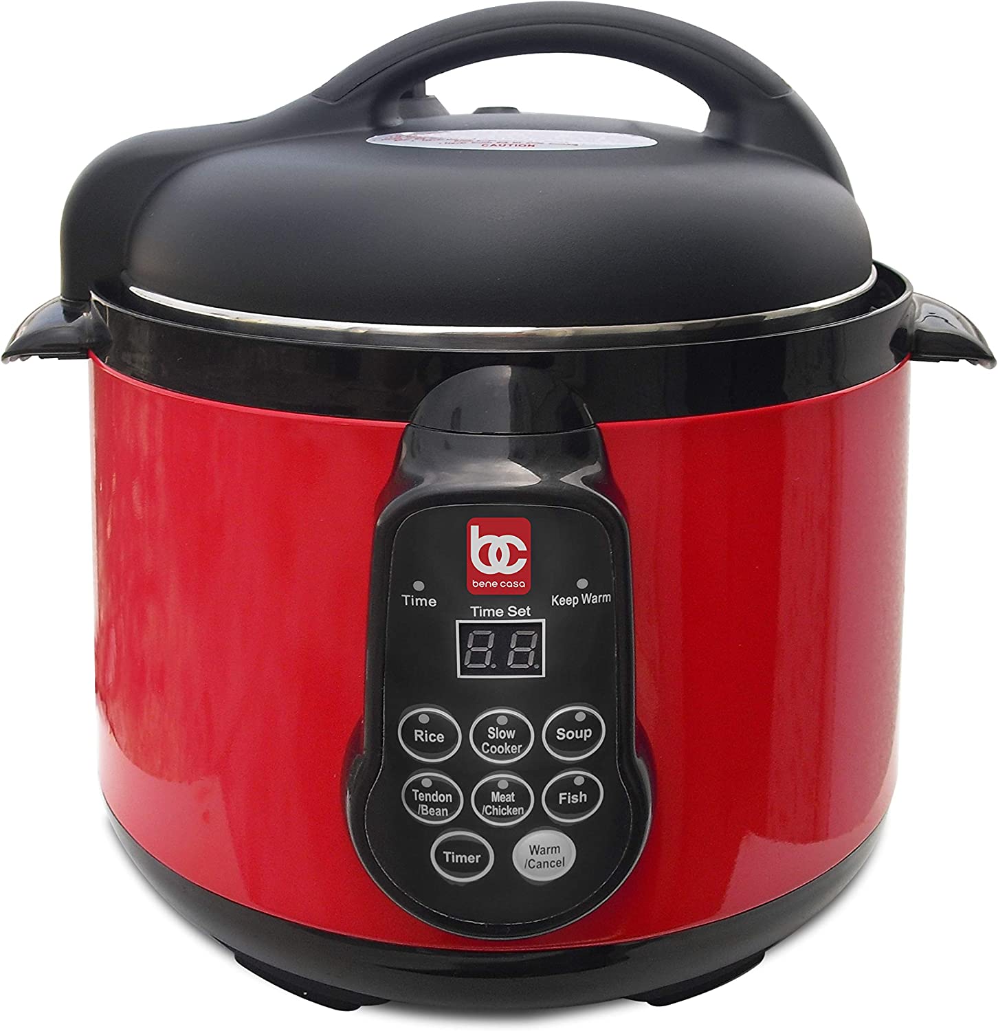 Olla multifuncional de 4 litros de acero inóxidable roja. Bene Casa ...